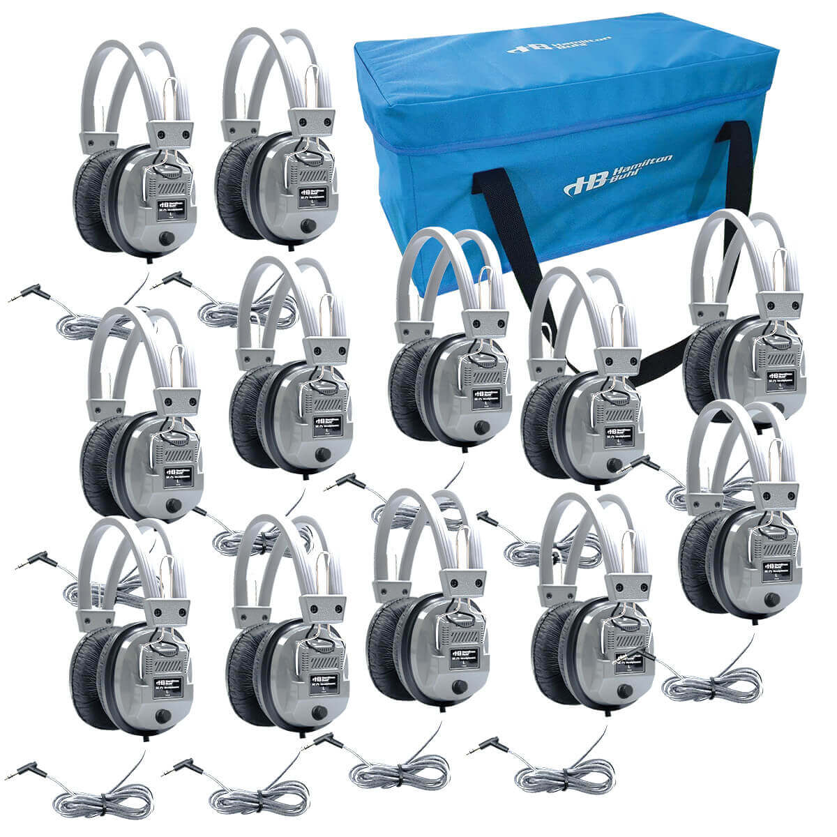 SchoolMate SC-7V Headphone -12 Lab Pack + Case – Learning Headphones