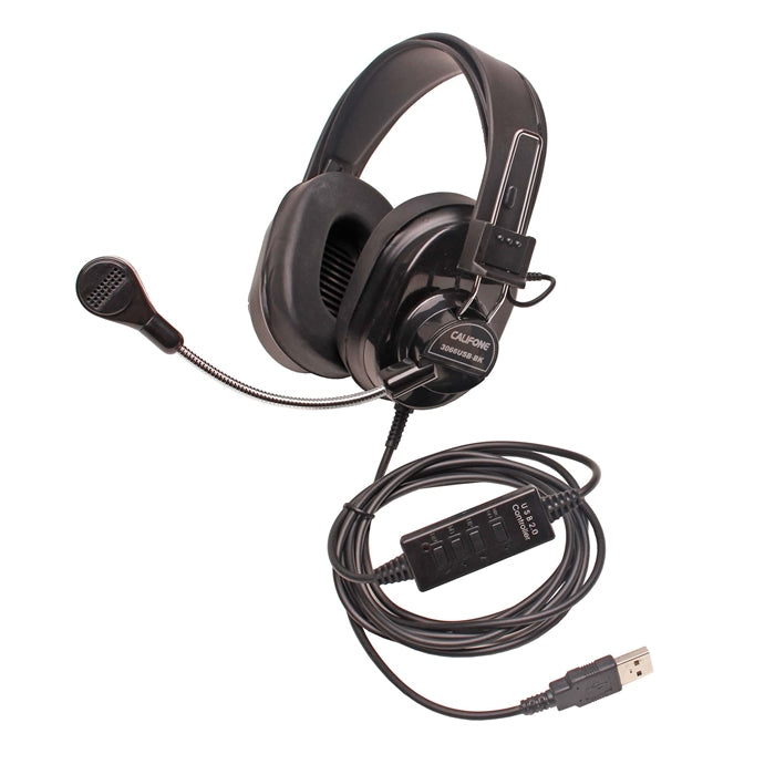 Deluxe Stereo Headset with USB Plug - Black